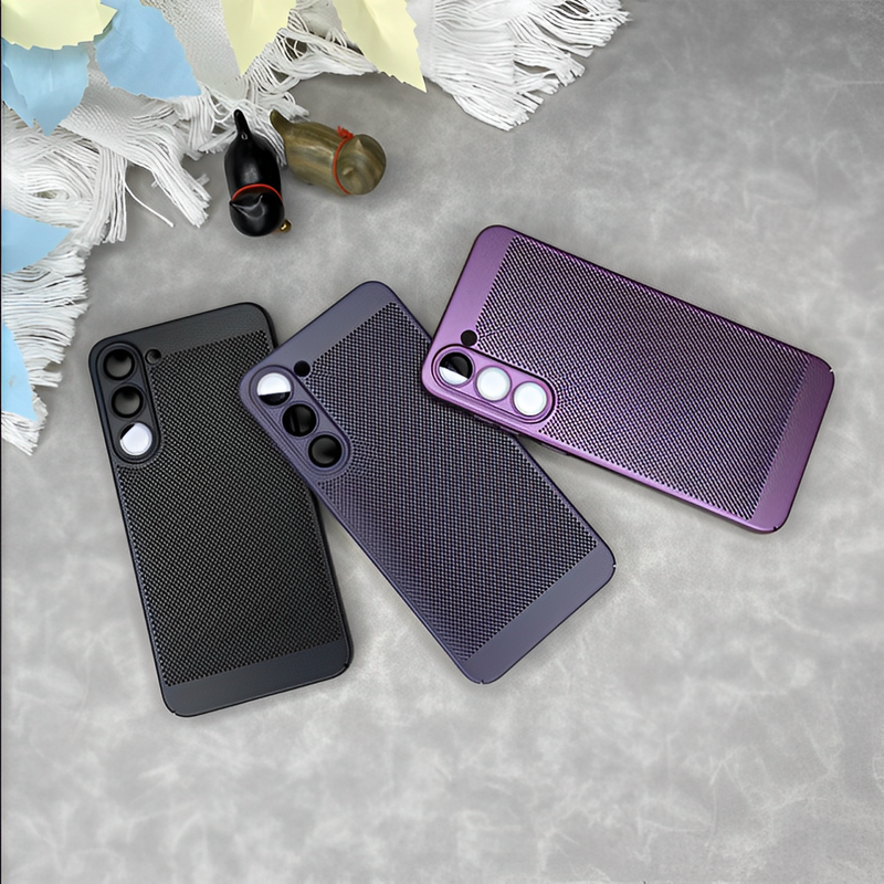 Heat Dissipation Breathable Grid Phone Case For Samsung - Golden Shield